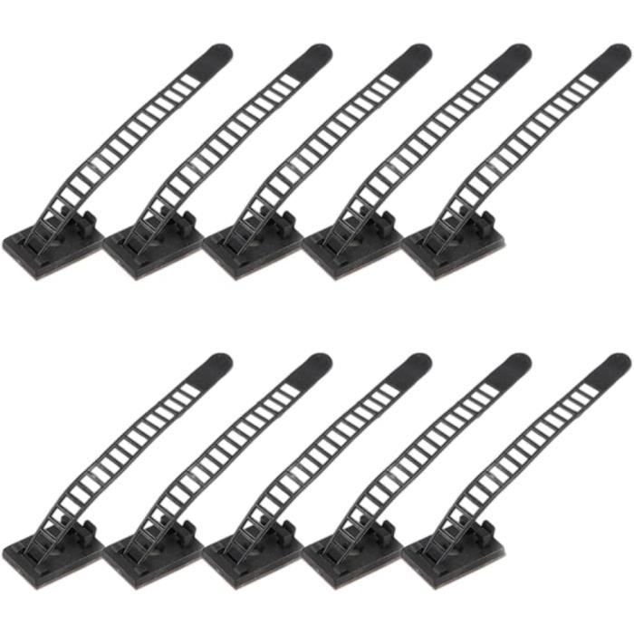 100 pièces attaches de câble auto-adhésives ordinateur de table cordon ...