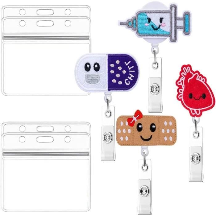 Porte Badge Infirmiere Badge Reel Horizontal Porte-Badge Transparent ...