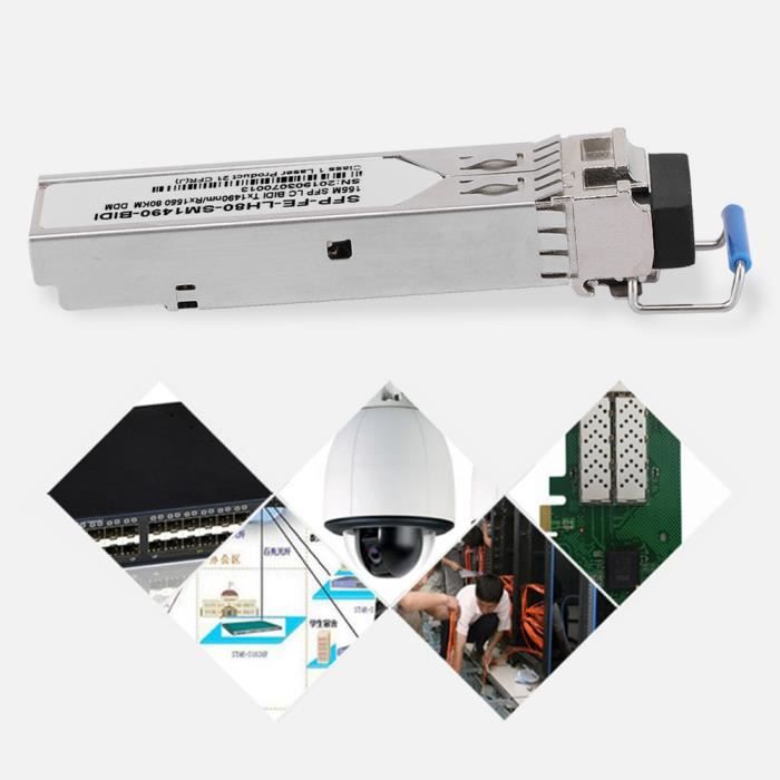 Module optique émetteur-récepteur, module optique à fibre unique 155M / s, SFP-FE-LH80-SM1490 ...