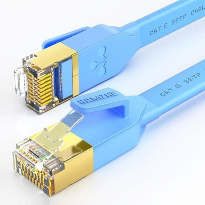 AuTech® 12M CAT 6 Câble Plat Ethernet Réseau LAN RJ45 Haut Débit ...