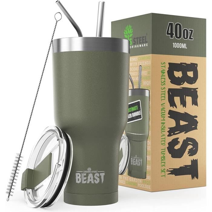 Beast Mug Isotherme Cafe - 1100Ml I Vert Armée I Acier Inoxydable I ...