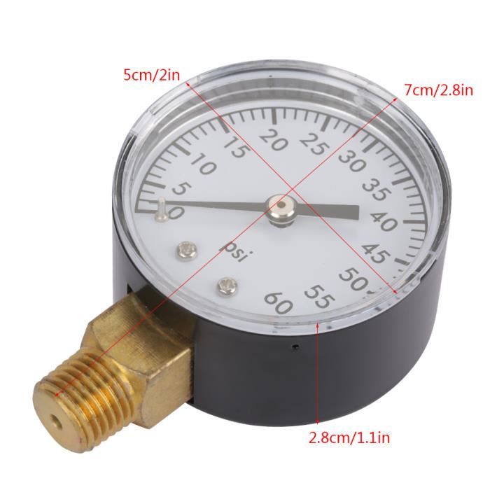 Cikonielf Manomètre 0-60psi Manometer Manometer for Water Air Oil Dial ...