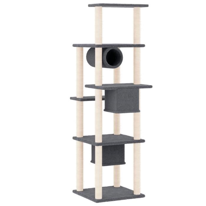 KEENSO Arbre à chat avec griffoirs en sisal Gris foncé 169 cm KN005 ...