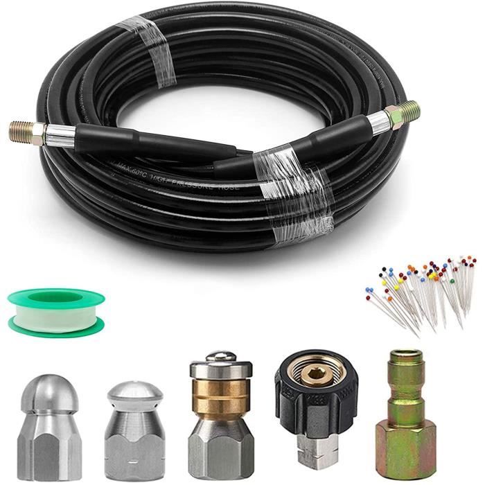 Buse De Nettoyeur Haute Pression - 15M Kit Nettoyage Du Tuyau Vidange À ...