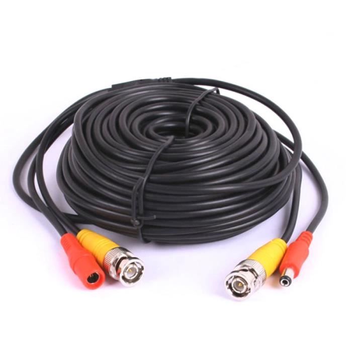 Câble d'alimentation vidéo 20M câble caméra rallonge connecteur de CCTV ...