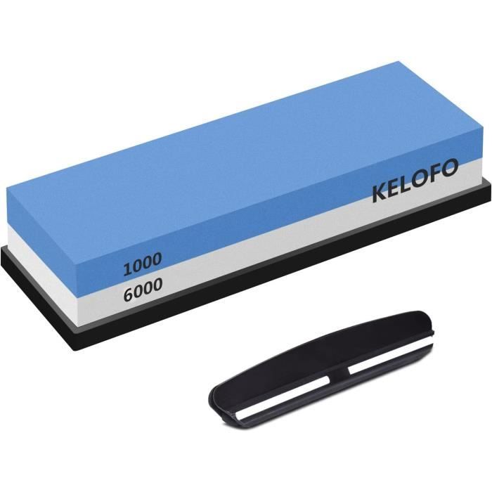 Pierre à Aiguiser 2 en 1 Aiguiseur Couteaux Professionnels Affuteur Couteau, Grain 1000-6000 ...