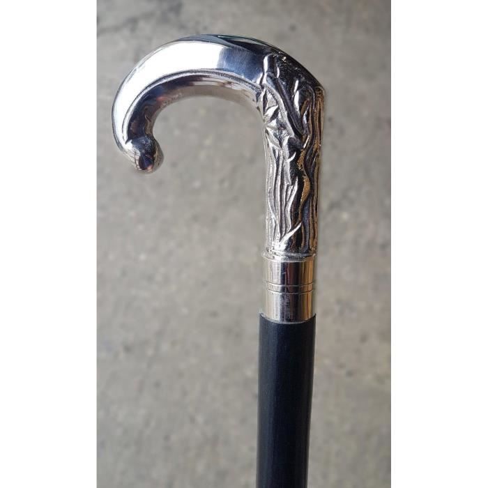 Safa Canne De Marche Vintage En Laiton Argenté Adam & Eve Handel Style ...