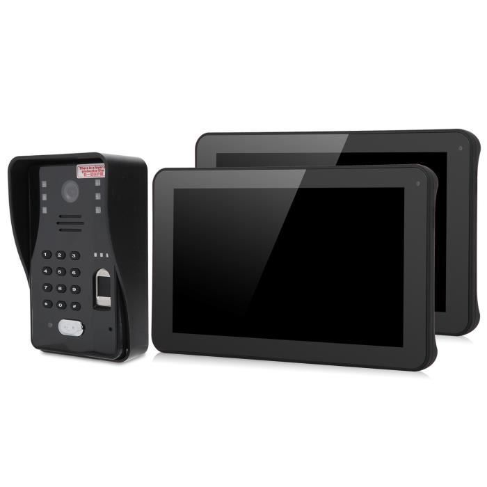 PAL Interphone Vidéo 9 po Wifi Filaire 2 Moniteurs Contrôle d'Accès à ...
