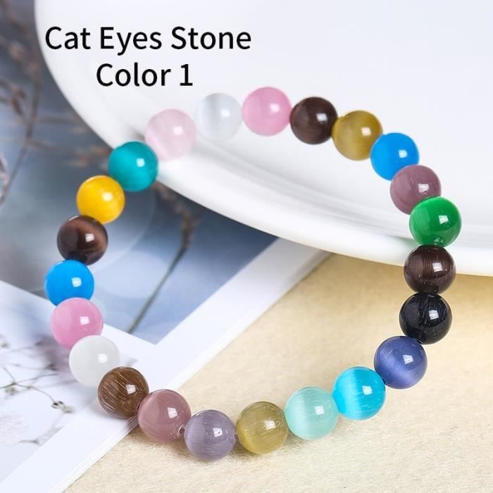 Multicolor-12mm -Bracelet en pierre de lune opale blanche lisse pour ...