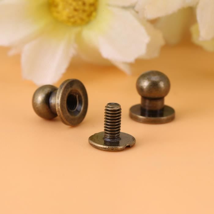 Bouton de rivet 20pcs tête ronde en cuivre solide clou rivet bouton ...