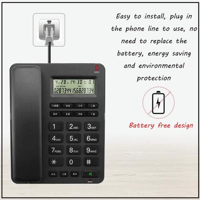 Téléphone Fixe Filaire - Téléphone Fixe Avec Haut-Parleur,Pas De Batterie - Ne Pas Déranger La ...