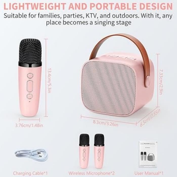 Machine de Karaoké - ZGEER - Portable - 2 Microphones - Bluetooth ...