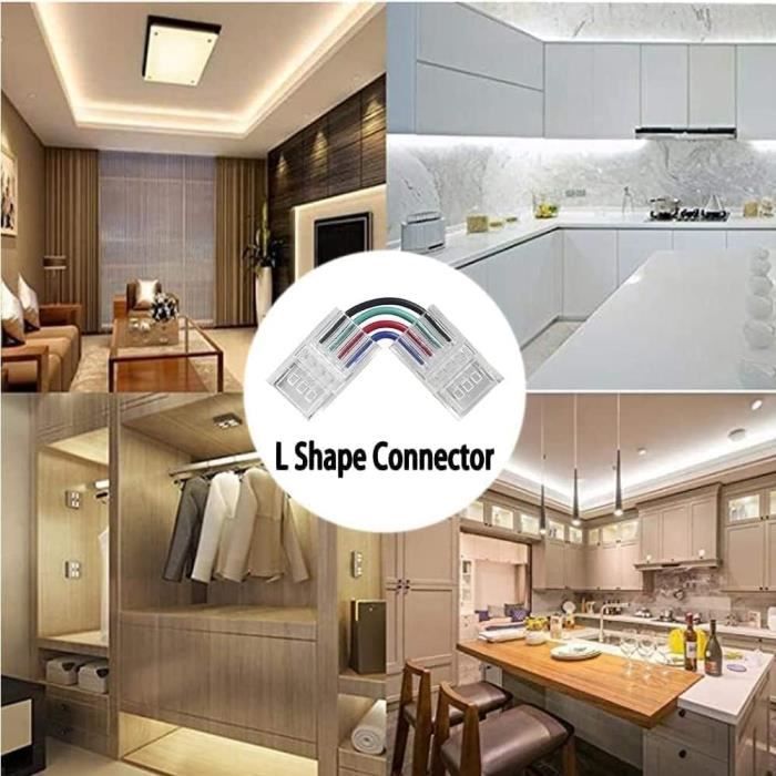 Lot De 5 Connecteurs Led Sans Soudure Pour Bande Lumineuse Led 32585050 2 Broches-3 Broches-4 ...