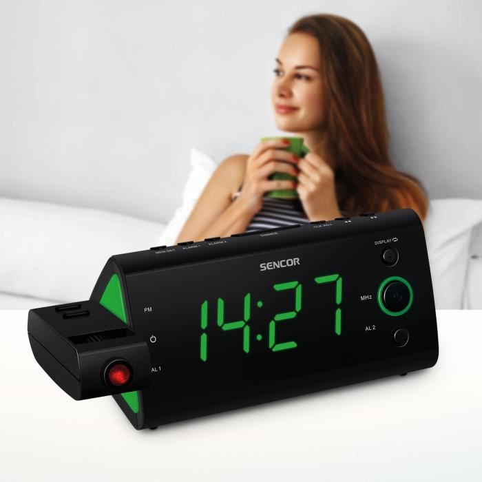 Radio‑réveil - SENCOR - SRC 330 GN - Ecran LED 1,2″ vert - Tuner FM ...