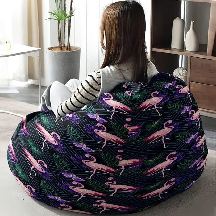 Gros Pouf Chambre Ado Sans Remplissage, Impression 3D De Flamant Rose ...