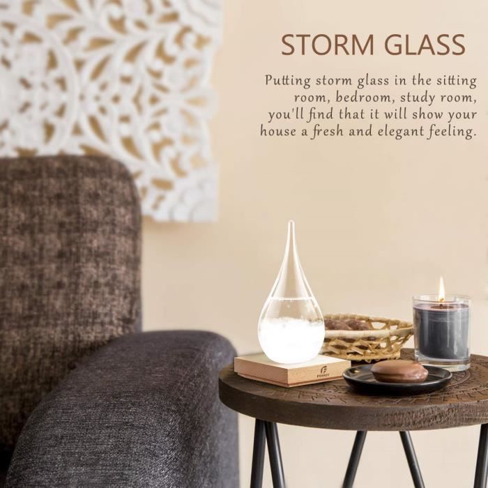 Station météo en verre tempête Baromètre intérieur décoratif en verre ...