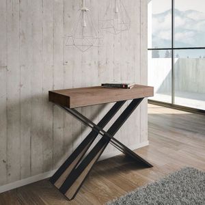 Table à manger console extensible noyer - Cdiscount
