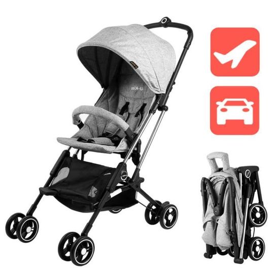 Poussette légère et compacte- pliable à une main - (gris) - Cdiscount ...