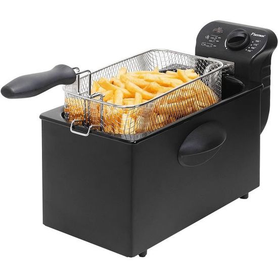 Bestron Friteuse Zone froide, Pour 1 kg de frites, 3,5 litres, 2000 W ...