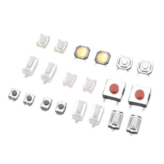 250 Pcs 10 Types Tactile Bouton-Poussoir Micro Interrupteur Momentanée Tact Assortiment Kit Avec ...