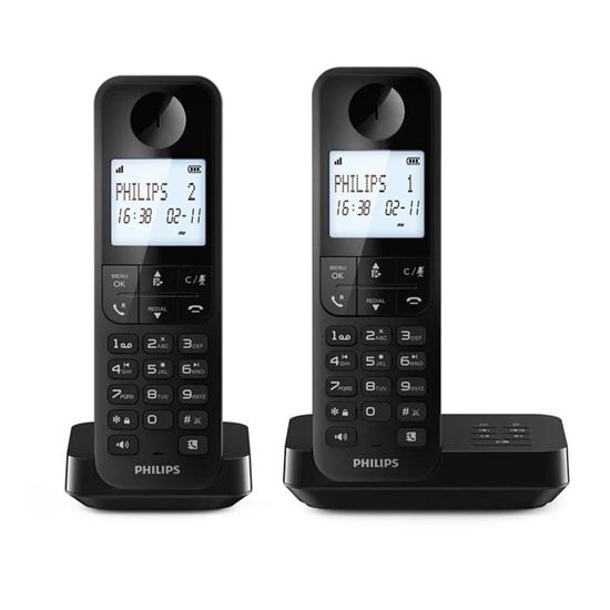 Philips Dect Téléphone sans fil D2752B12 - Noir - Cdiscount Téléphonie