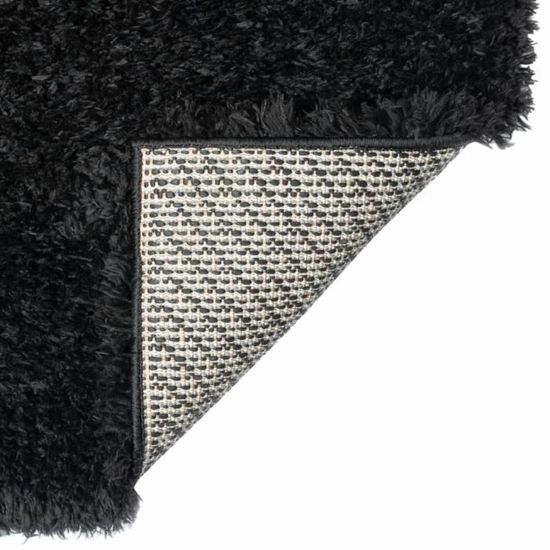 HUA - Décorations - Tapis shaggy à poils hauts Noir 140x200 cm 50 mm ... HUA - Décorations - Tapis shaggy à poils hauts Noir 140x200 cm 50 mm ...