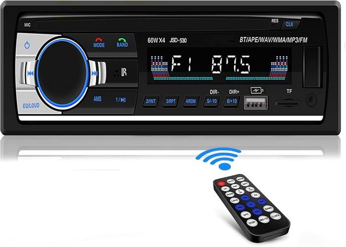 Autoradio Bluetooth Mains Libres,2 Ports Usb Poste Stéréo Radio,1 Din Radio Voiture Soutien Fm ...
