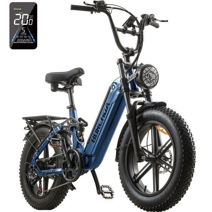 BURCHDA AZ20 - Vélo Électrique Fat Bike 20"x4" Moteur 1000W Batterie 48V 20AH Autonomie 80-100KM ...