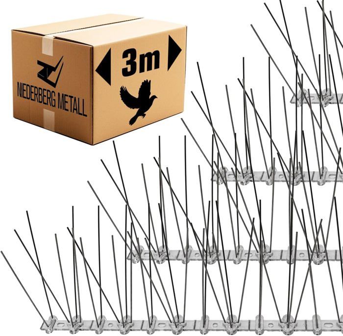 Pics Anti-Pigeons 3m Plastique Repulsif Pigeons pour Balcon avec 60 ...