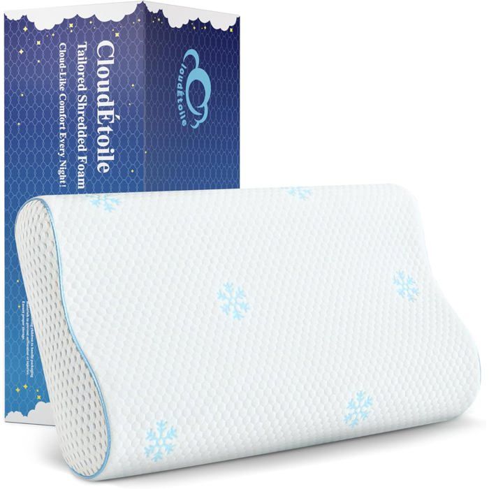 Oreiller Ergonomique Cervical Coussin - Orthopédique Oreiller à Mémoire ...