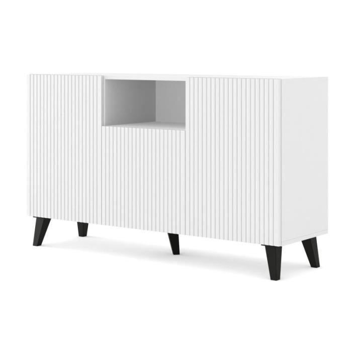 Buffet à 3 portes - AC-Déco - Ravenna - Blanc - L 150 cm - Design ...