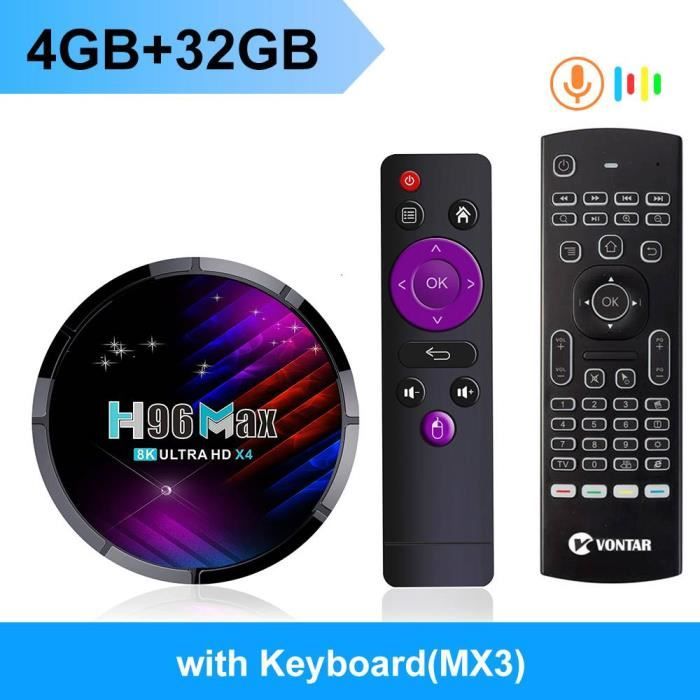 4G32G MX3 - Amlogic S905X4 Boîte de TÉLÉVISION Intelligente Android 11. ...
