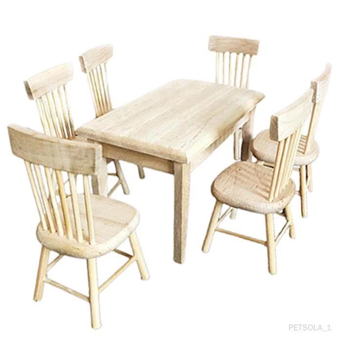 :12 Poupées Maison Miniature Table À Manger Chaise Set Prétendre Scène ...
