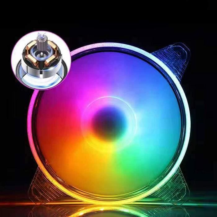 Ventilateur de Boîtier RVB 120 Mm RGB LED 7 Lames Ventilateur de ...