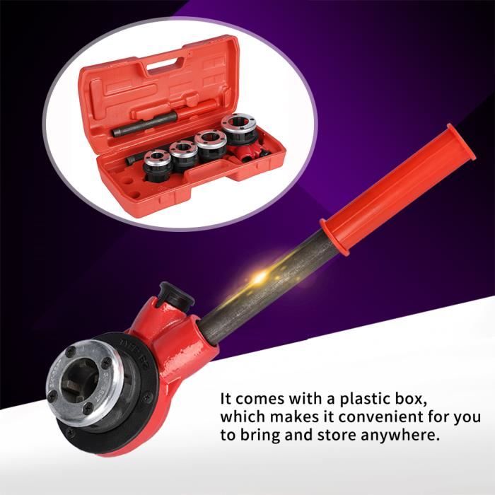 Plomberie Coffret Filières Manuel Outil Filetage Plombier Tuyaux avec 4 ...