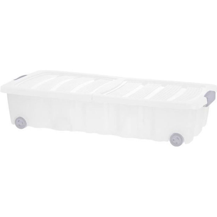 Bac de rangement - MARQUE - 32 l - Blanc - Plastique - Roulettes ...