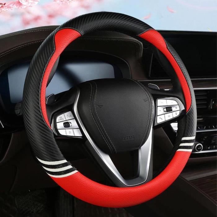 Couverture De Volant De Voiture En Cuir De Mode Respirant Anti-Dérapant Couvre-Volant ...