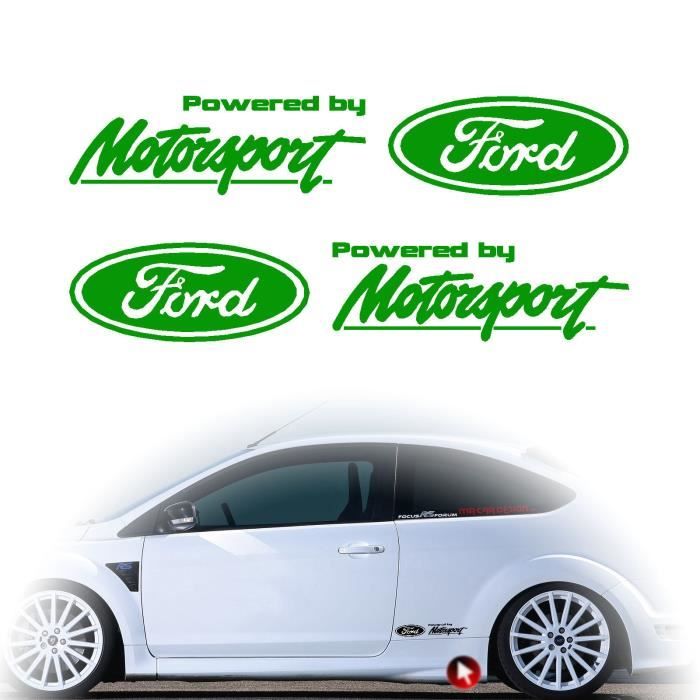 2 stickers FORD MOTORSPORT – VERT BOUTEILLE – 300x53 mm - Fiesta Ka ...