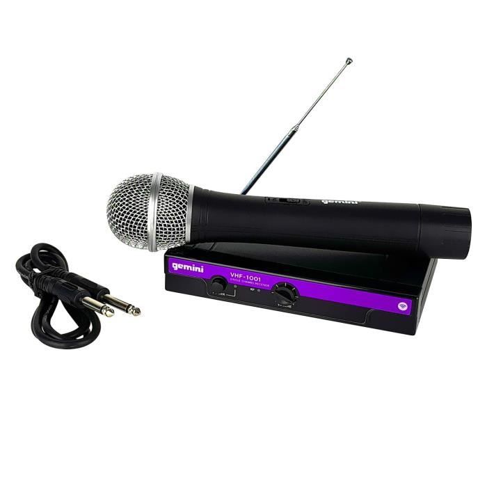 Système microphone sans fil 4 canaux (wireless) 177.6 MHz - Gemini VHF ...