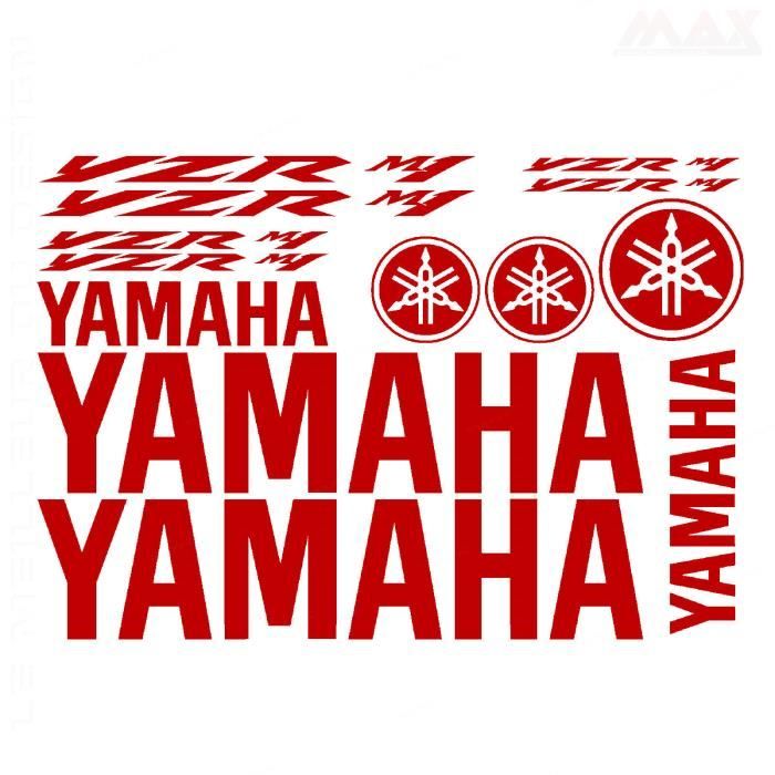 13 stickers YZR M1 – ROUGE FONCE – YAMAHA sticker YZR M1 1000 - YAM423 ...