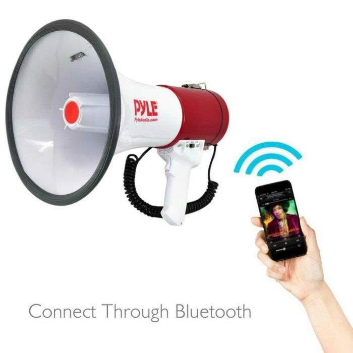 1 PYLE PMP52BT mégaphone professionnel 50 watt max avec fonction sirène ...