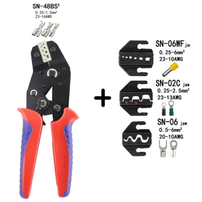 PINCE DE SERRAGE,SN-48BSX 3JAW--Pince à sertir rapide de remplacement de mâchoire, pour tab 2.8 ...