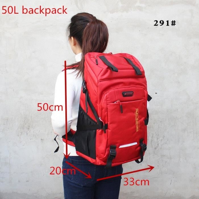 SAC A DOS,50L red--Sac à dos 80L 50l pour hommes et femmes, pour voyage, escalade, sport ...