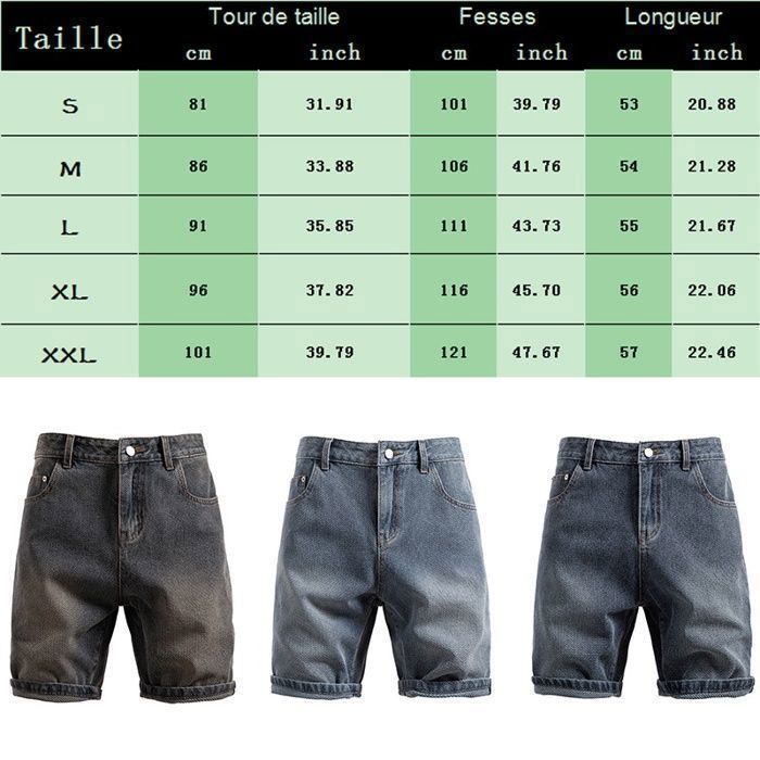 Short Homme,Short Jean Homme Skinny fit Extensible Slim,Shorts en Jean ...