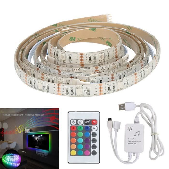 Juce® Kit de Ruban LED RGB 2M 60 LEDs Indice d'étanchéité IP65 Flexible ...