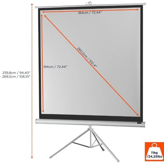 Pariszhuo Ecran De Projection Mobile Sur Pied - Portable Avec Support ...