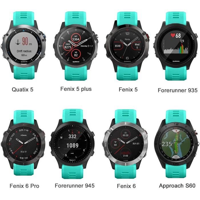 Bracelet pour Garmin Forerunner 945-935, Garmin Fenix 5-5 Plus, Fenix 6-6 Pro, Approach S60 ...