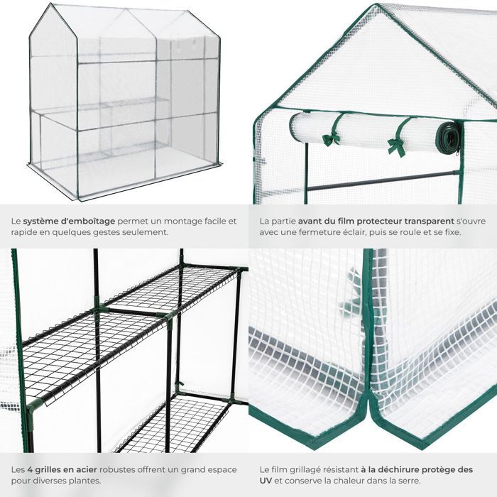 Serre de jardin - TECTAKE - Serre d'extérieur souple ANDREA structure ...