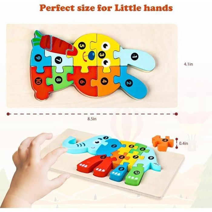 PUZZLE Puzzle Bois Enfant 2 Ans:6 Pièces Bébé Montessori ad 2 3 Ans ...
