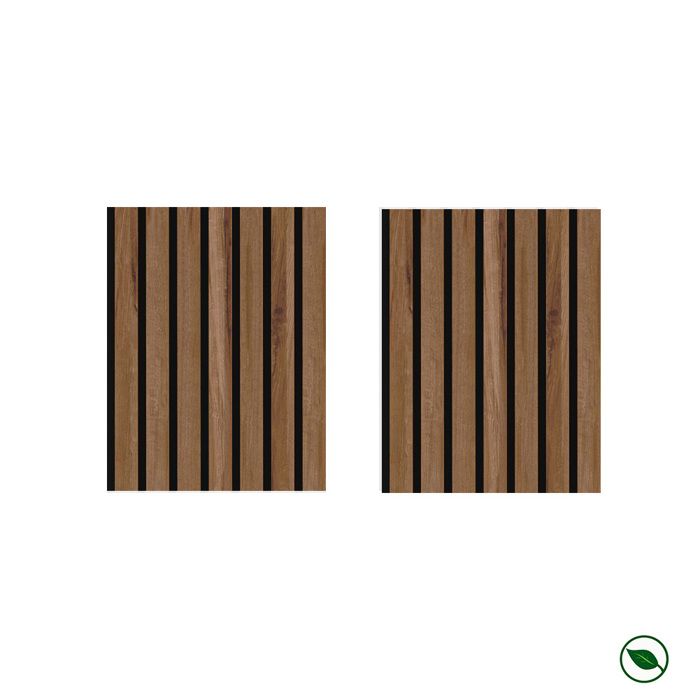 Lot de 2 demi-panneaux mural décoratif lamelles MDF castle OAK 1250 x ...